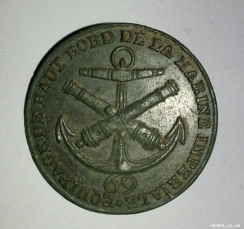 Naval Uniform Button, French Imperial Marines