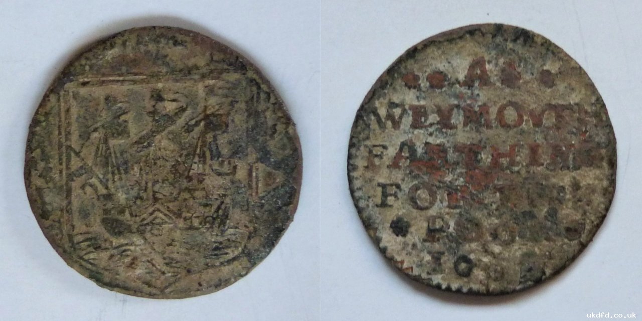 17th Century Farthing Token, Weymouth, Dorset
