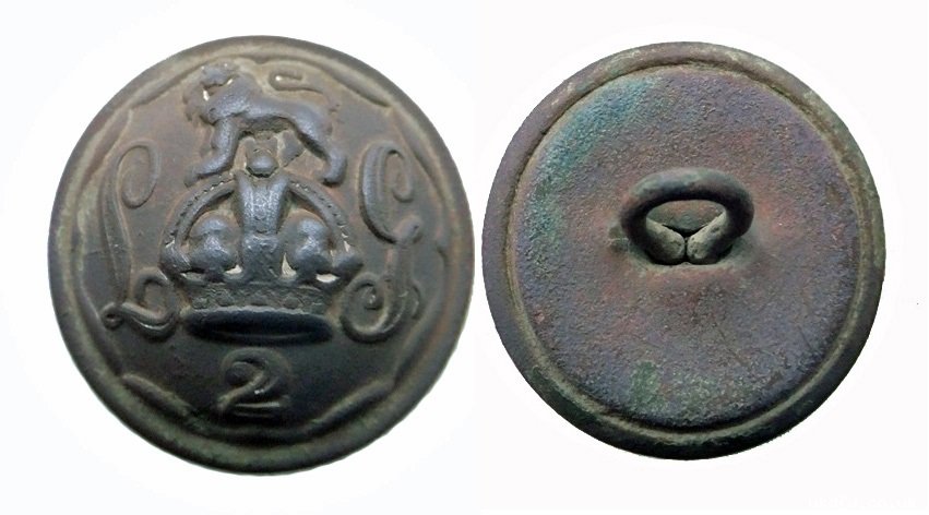 Military Uniform Button, 2nd Life Guards